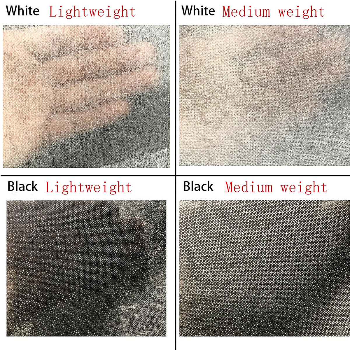 PLANTIONAL White Iron-On Non-Woven Fusible Interfacing: 39 x 72 inch Lightweight Non-Woven Interfacing Iron On Polyester Single-Sided Interfacing for DIY Crafts Supplies