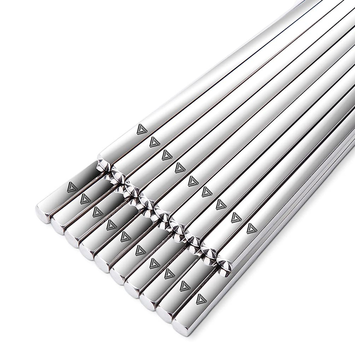 Chopsticks Metal Chopsticks 304 Stainless Steel Chopsticks Lightweight Travel, Reusable Chopsticks ,Dishwasher Safe(10 pairs )
