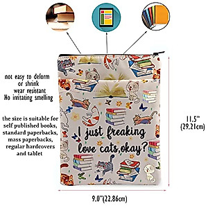 Cat Book Sleeve Cat Mom Gift Cat Lover Book Protector I Just Freaking Love Cats Okay Cat Book Covers Cat Owner Gift