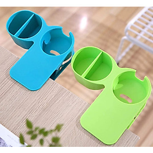 YARKIM Drinking Cup Holder Clip- Chair and Table Bottle Cup Stand The DIY Glass Clamp Storage Saucer Clip Water Coffee Mug Holder Saucer Clip Design for Home & Office,Green (1 Pack(New Type Green))