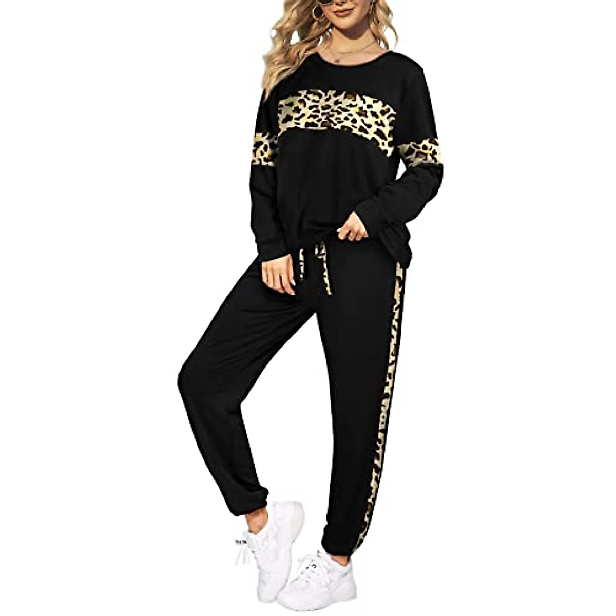 Sweatsuits for Women Set 2 Piece Outfits Sweat Pants Sets Black XL