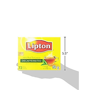 Lipton Tea Bags For a Delicious Beverage Decaffeinated Black Tea Caffeine-Free and Made With Real Tea Leaves 75 Tea Bags