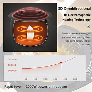 Portable Automatic Stir Fry Cooker, Automatic Cooking Machine, 360° Automatic Rotation and 3 Speed Adjustable, Touch Panel Cooker Robot for Home Outdoor Camping,110V