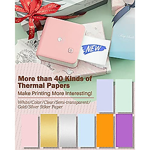 Phomemo 300dpi Pocket Phone Printer- M02 Pro Mini Photo Printer Wireless Thermal Printer for iOS and Android, Plan Journal, Organization, Art Creation, Gift, Pink