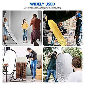 NEEWER 40"x60"/100x150cm Light Reflectors for Photography, Portable 5 in 1 Collapsible Multi Disc with Bag - Translucent, Silver, Gold, Black, White Diffuser for Studio and Outdoor Lighting