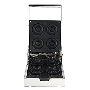 Commercial Donut Machine, 4 Grids 8.5cm Electric Donut Maker Nonstick Double-side Heating Doughnut Baker for Bakery Dessert Shop Restaurant 110V 1100W