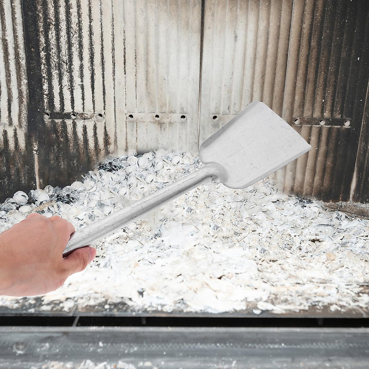 BESTOYARD 16-Inch Fireplace Shovel Long Ash Shovels with Handle BBQ Charcoal Poker Scoop, Mini Dust Pan, Oven Gardening, Wood Stove Hearth Cleaning