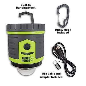 Tough Light USB Rechargeable Lantern | 400 Lumens | 200 Hours of Light | 6000mAh Power Bank | 6 Modes | Hanging Tent Lamp for Camping, Outdoors, Hurricane or Power Outage