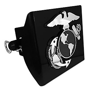 Marines Anchor Black Plastic Hitch Cover
