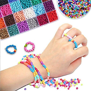 Seed Beads for Jewelry Making, 6/0 4mm Pack Multicolor Beads for Bracelets,Beading,Crafting (4mm) (4mm)