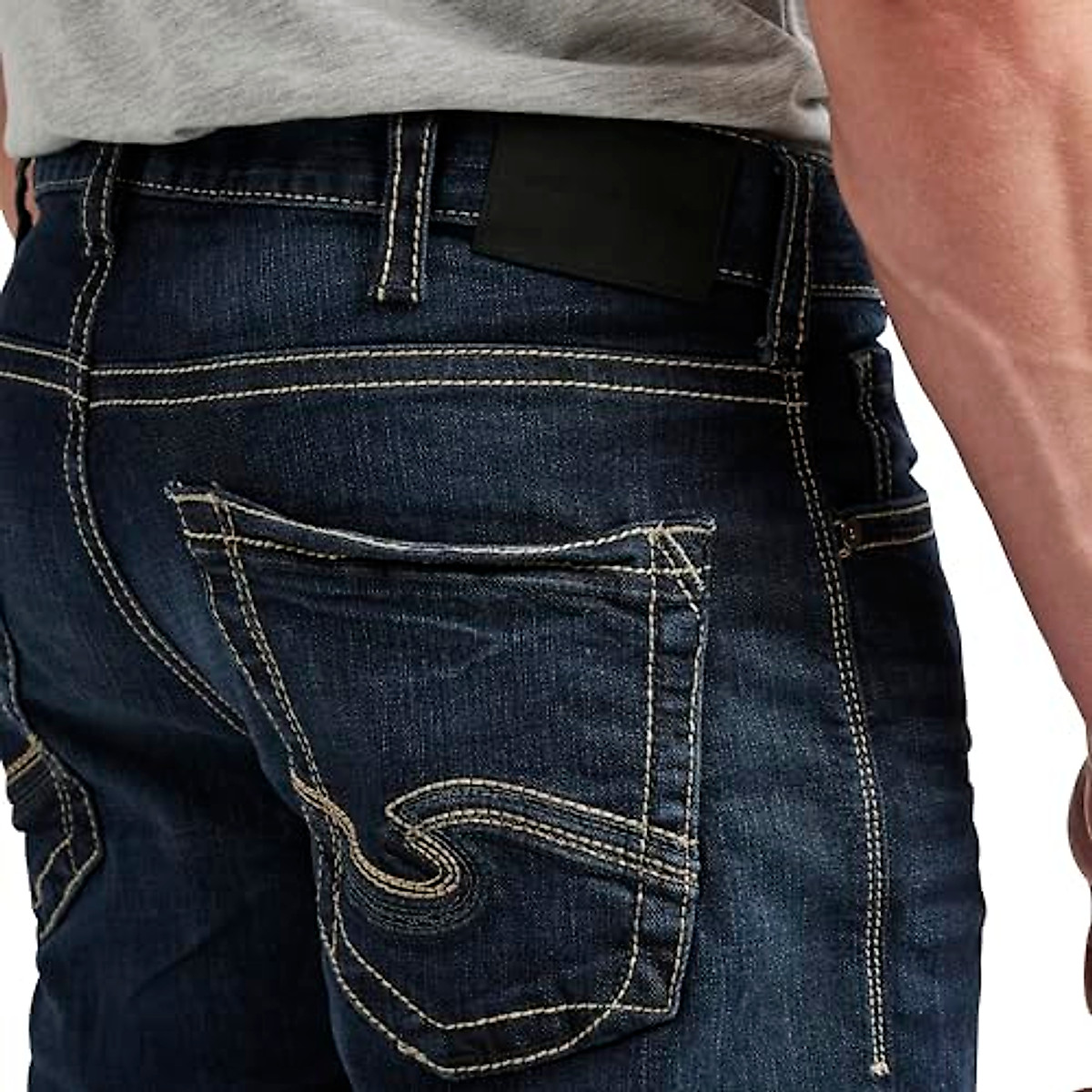 Silver Jeans Co. Men's Eddie Athletic Fit Tapered Leg Jeans, Rinse Wash, 36W x 30L