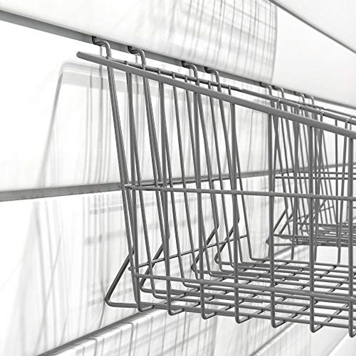 Proslat 11003 Garage Organizer Value Pack with 3 Shelves and 2 Steel Baskets, Designed for Proslat PVC Slatwall Chrome