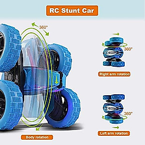 Remote Control Car RC Cars - Drift High Speed Off Road Stunt Truck, Race Toy with 2 Rechargeable Batteries, 4 Wheel Drive, Cool Birthday Gifts for Boys Age 6 7 8 9 10 11 Year Old Kids Toys