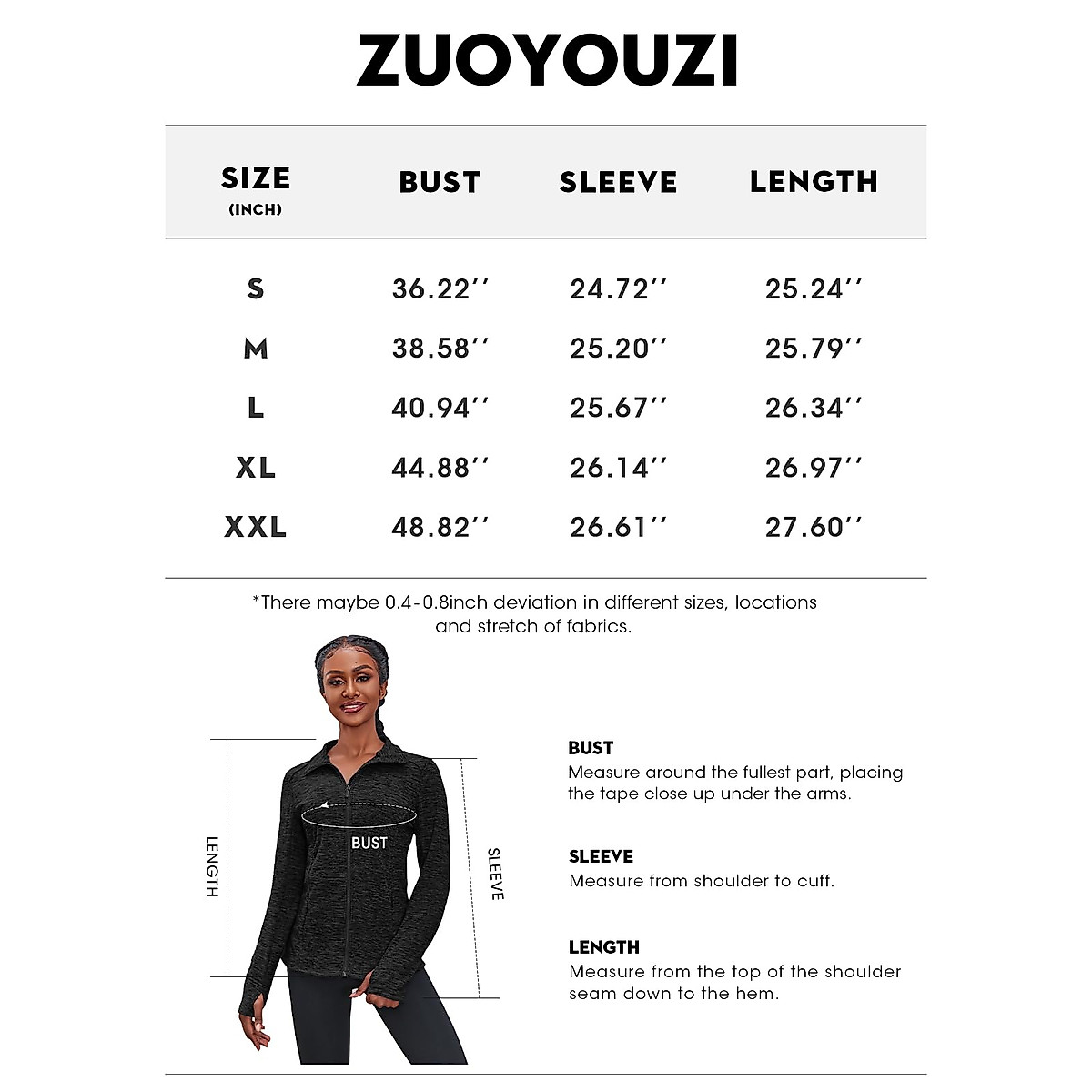 Zuoyouzi Women's Full Zip Jacket Sweatshirts Long Sleeve Slim Fit Athletic Track Running Jackets Outerwear with Pockets