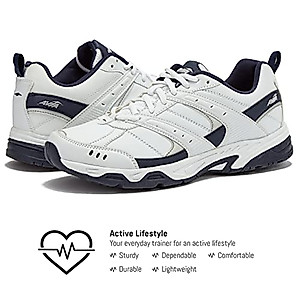 Avia Men's Avi-Verge Athletic and Workout Sneakers, White/True Navy, 12