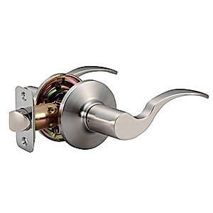 Amazon Basics TQ50S82 Shelby Door Lever, Passage, Satin Nickel