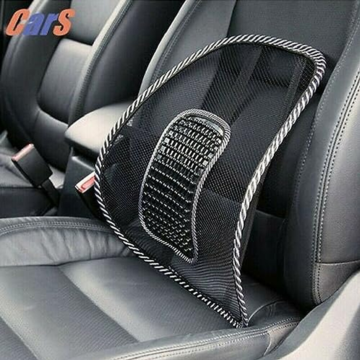 Mesh Lumbar Back Support Massage Cushion Office Home Car Seat Chair Ventilate Cool Cushion Pad with Massage (Black, 40 * 7.5 * 36cm/15.8 * 3 * 14.2inch (L*W*H))