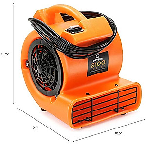 Dryser Mini Air Mover Carpet Dryer 1/12 HP Industrial Floor Fan - Orange Carpet Drying Fan Floor Blower