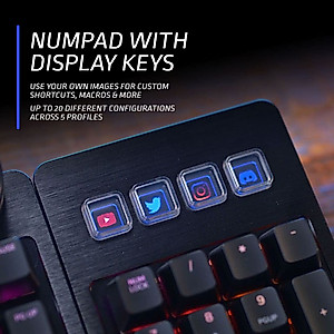 Mountain Everest Max Mechanical RGB Gaming Keyboard - Modular - Integrated Display Keys - Hot-Swappable Switches - OBS Controls Integration (Gunmetal Gray, Silent Red - Linear & Quiet)