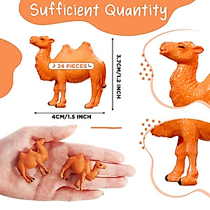 24 Pcs Camel Figurines Hand Painted Miniature Animal Statue Desert Camel Figures Animal Figurines Toys Camel Models for Table Desktop Cake Toppers Collection Home Ornaments Decor