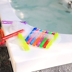 Bubble Wands Party Favors Pack of 64, Mini Neon Bubble Wands | Odor-Free Non-Toxic Kids’ Bath Toy/Birthday Treats Bubble Maker Toys for Kids | Outdoor Summer Events & Celebration Toy Gift
