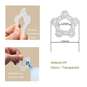 Miliocry Balloon Clips 100 pcs, Balloon Arch Bracket Buckle, Balloon Connectors Clip Holders for Decor Balloon Arch Column Stand Garland Birthday Wedding Baby Shower Party Decorations