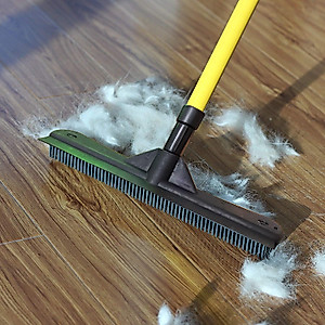 Indigo Pet Hair Remover Broom, Multifunctional Magic Broom, Rubber Broom Pet Hair Remover, Heavy Duty Pet Hair Remover, Pet Hair Removal Broom for Carpets/Mats/Couch, Retractable (Blue)