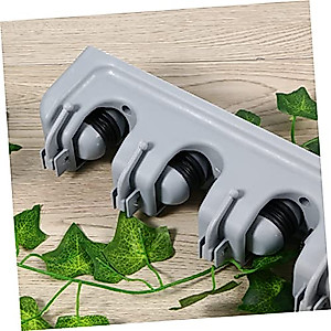 Cabilock Storage Rack Umbrella Storage Mounted Hooks Wall Mounted Shelves for Storage Wall Mount Clothes Rack Broom Holder Mop Hanger Mop Gripper Mounted Holder Dark Grey