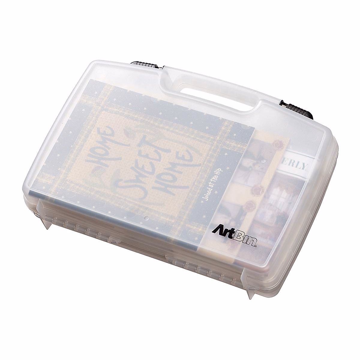 ArtBin 8017AB 17 inch Quick View Carrying Case, Portable Art & Craft Organizer with Handle, [1] Plastic Storage Case, Translucent