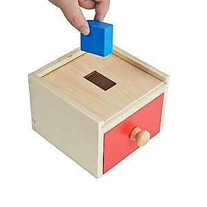 Adena Montessori Sorting Drop Box Toy with 6 Borad and Drawer Educational Toys for Kids Baby Toddlers