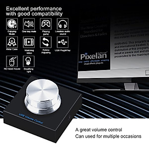 USB Volume Control Knob，Multimedia Controller with One-Click Mute Function，Audio Adjuster Compatible with Win7/8/10/XP/Mac/Vista/Android/IOS