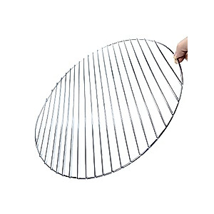 Barbecue Partner Round replacement charcoal bottom grate Korean bbq grill cooking wire mesh grid no foot, 14'' diameter, Stainless Steel, 14 x 14 x 0.4 inches