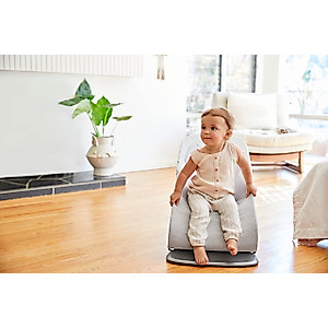 Ergobaby Evolve 3-in-1 Bouncer, Adjustable Multi Position Baby Bouncer Seat, Fits Newborn to Toddler, Light Grey