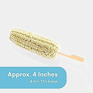 Noa Store Bamboo Skewers 4 Inch, Wooden Paddle Picks, Skewers for Appetizers, Cocktail, Fruit Kabobs, Sandwich, Barbeque Snacks - 200 Count