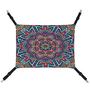 Geometric Flowers Pet Hammock Bed Guinea Pig Cage Hammock Small Animal Hanging Bed for Ferret, Chinchilla, Puppy and Other Small Animals