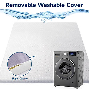 3 Inch Mattress Topper with Cover, Queen Size, Dual Layer Support Memory Foam Bed Toppers, Non-Slip, Breathable and Cool, Pressure Relief & Back Pain, CertiPUR-US Certification