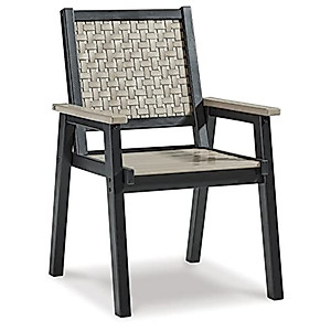 Signature Design by Ashley Mount Valley Arm Chair, 2 Count, Light Brown & Black
