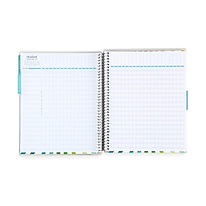 Erin Condren 7x9 Teacher Record Book, Communication Logs and Student Checklists Layouts With Lined and Graph Sections for Writing and Note Taking, Platinum Coiled, Rainbow Heart Cover