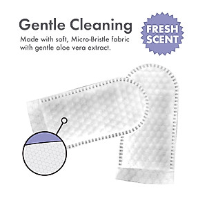 Petkin Fingertip Ear Wipes for Dogs and Cats, 50 Finger Wipes - Slip-On, Snug Fit, Micro-Bristle Fabric - Cleans Ears, Dirt, Odor and Wax - Convenient, Ideal for Home and Travel - Fresh Scent