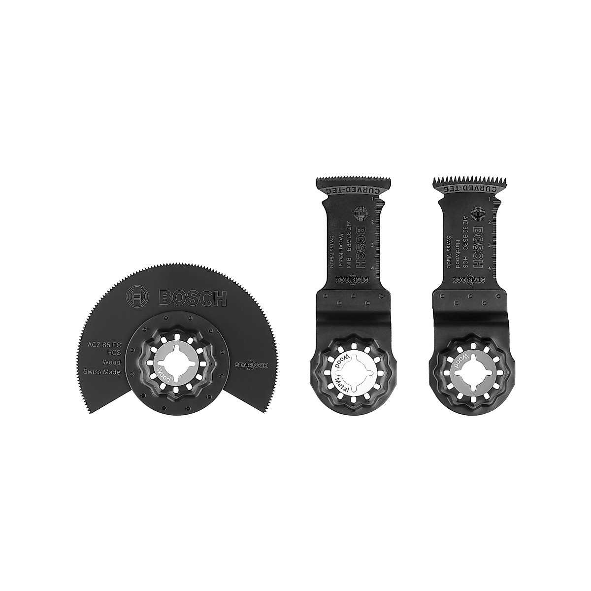 Bosch Professional 260925C108 3 TLG. Starlock Tauchsägeblatt Segmentsägeblatt Set (für Holz und Metall, Zubehör Multifunktionswerkzeug) 3-Piece Plunge Segment Saw Blade (Wood, Multi-Tool Accessory)