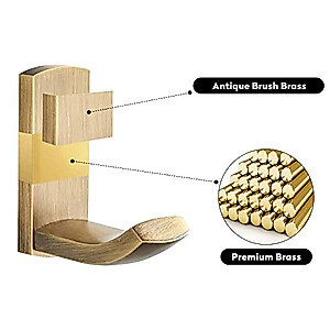 BigBig Home Brass Towel Hook, Gold Coat Hook Bathroom Robe Hooks Antique Clothes Hanger Wall Hook Kitchen Wall Mount 2 Pack