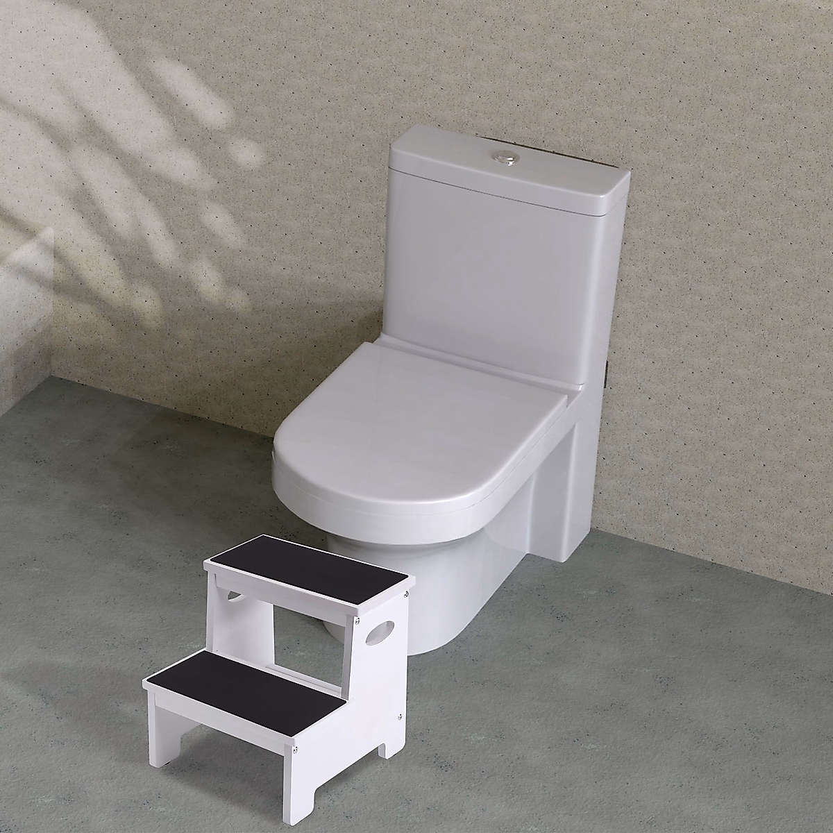 Kids Step Stool White Stepping Stool 2 Step Stools for Toddlers Bathroom Kitchen Counter Sink Wooden Step Stool Portable Baby Childrens Wood Toddler Foot Bed Step Stool Kids Potty Training Stool