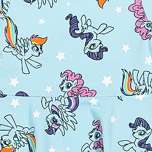My Little Pony Big Girls French Terry Short Sleeve Dress Scrunchy Light Blue 10-12