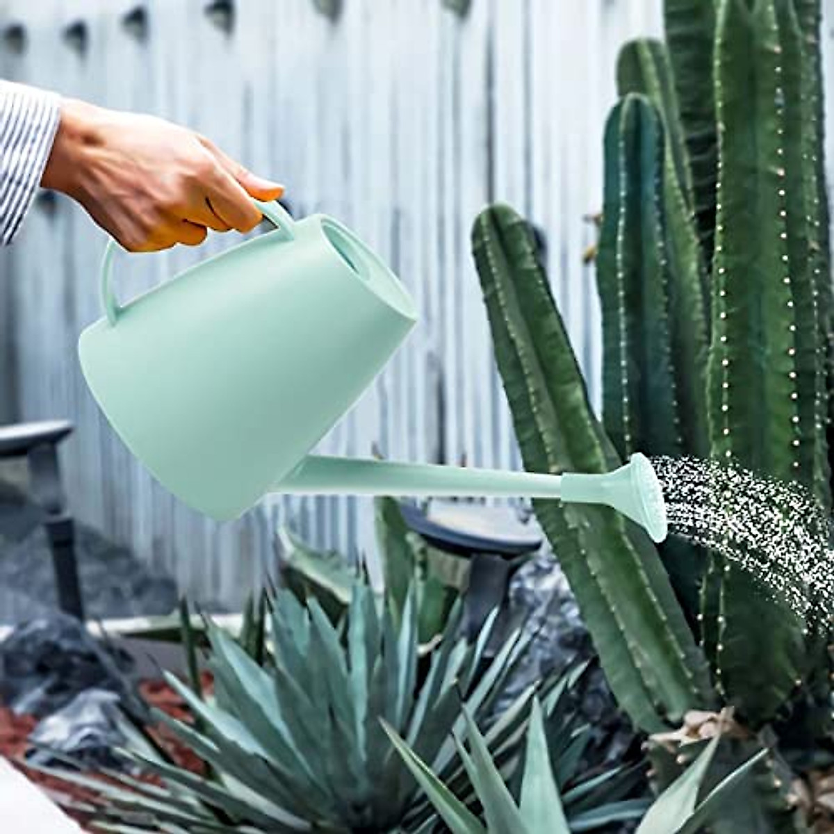 Watering Can for Indoor Outdoor Plants, Modern Small Watering Cans with Removable Nozzle, Long Spout Watering Can for Indoor Bonsai Plants Garden Flowers 1/2 Gallon 1.8L 60OZ