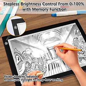 NXENTC A4 Tracing Light Pad, Ultra-Thin Tracing Light Box USB Power Artcraft Tracing Light Table for Artists, Drawing, Sketching, Animation