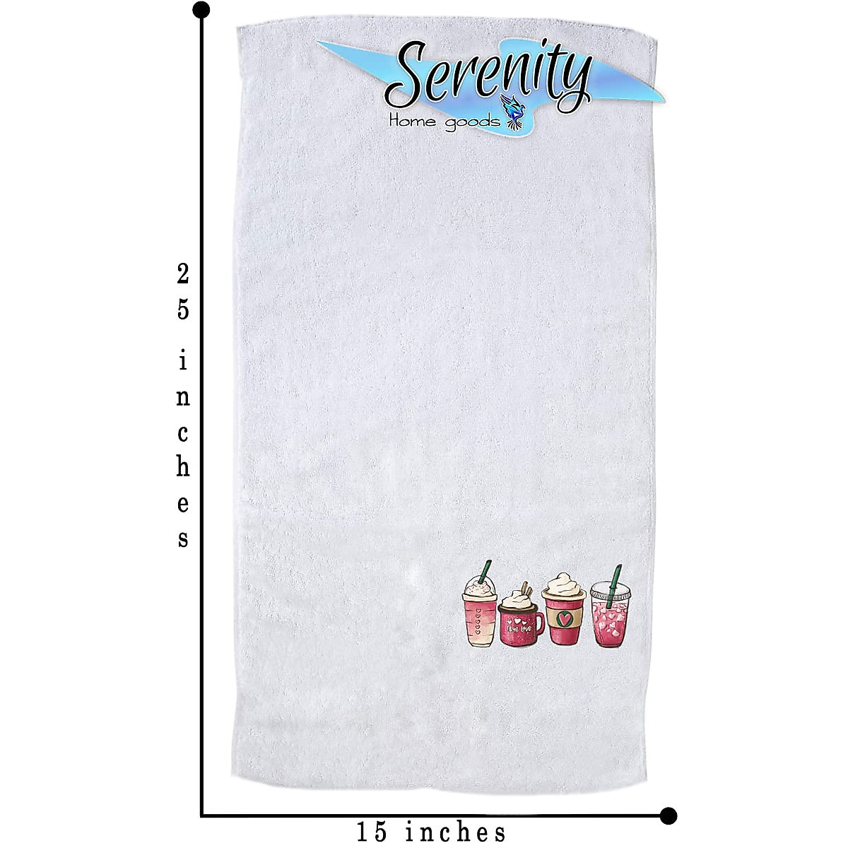 Decorative Kitchen and Bath Hand Towel | Valentines Day Love Coffee Latte | Winter Valentine's Day Themed | White Towel Home Decor Bathe Tea Towels Decorations | House Warming Gift Present