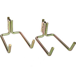 NovelBee 2pcs E-Track J Hook Tie Down Anchors with X-Track J Hook Hanger,E-Track Heavy Duty Shovel Tool Hook Hanger for Tools,Spades,Rakes in Trucks,Trailers and Warehouses (Gold)