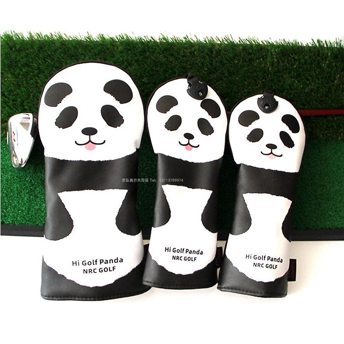 BESSTUUP 5X 3er Premium Golf Club Headcover with Exchangeable License Plate