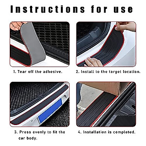 Kewucn Car Rear Bumper Protector Guard, Auto Scratch-Resistant Rubber Trunk Door Entry Guard Accessory, Universal Non-Slip Vehicle Trunk Door Sill Protector for Most SUV (41"×3.5", Black)