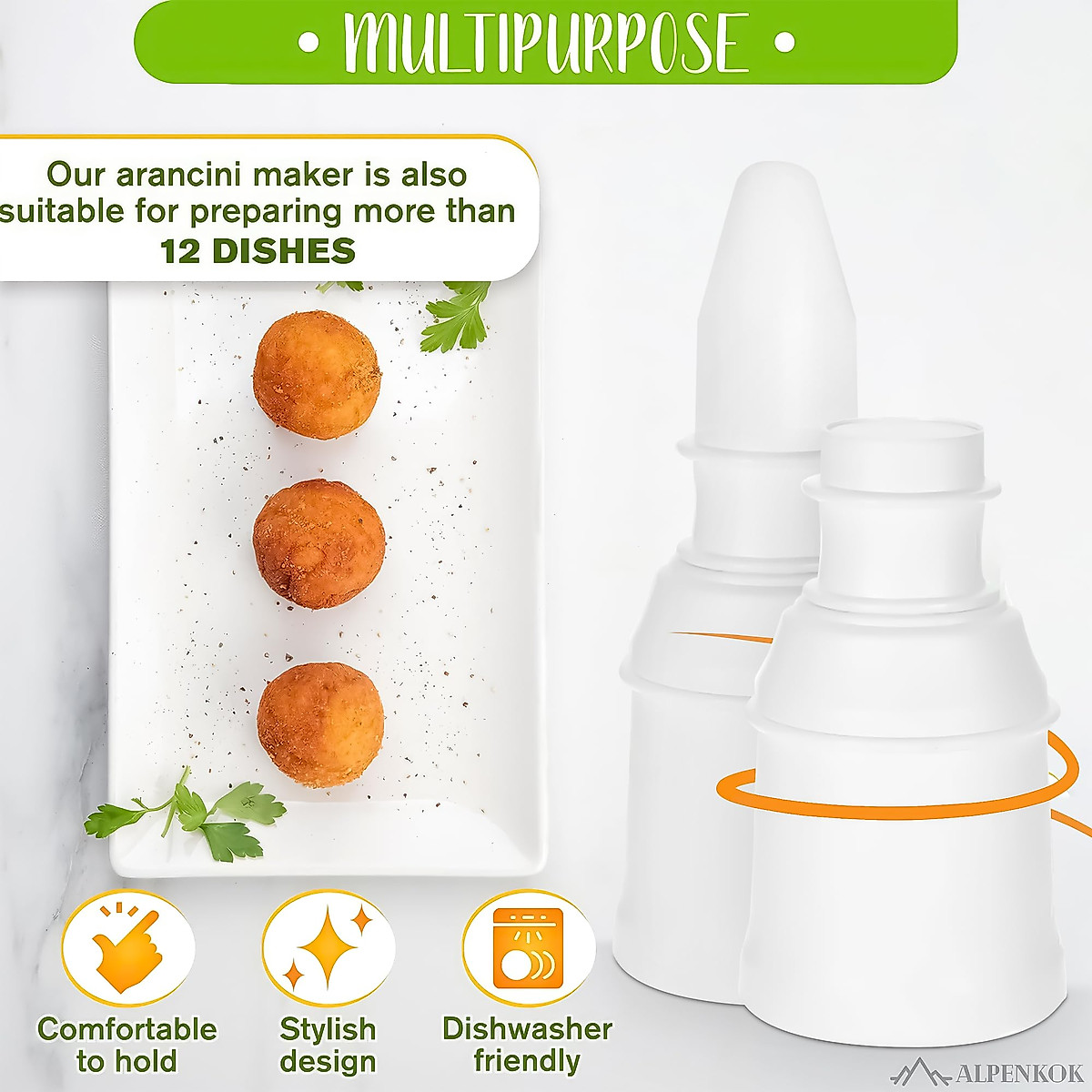 Arancini Maker Mold Meatball Mold - 2Pcs Rice Ball Maker Shake Kitchen Tools Cone Press DIY Kit Ball Mold Maker Kit Meatball Maker Mold - Rice Scoop Ball Rice Mold Onigiri Molds Rice Ball Maker Mold